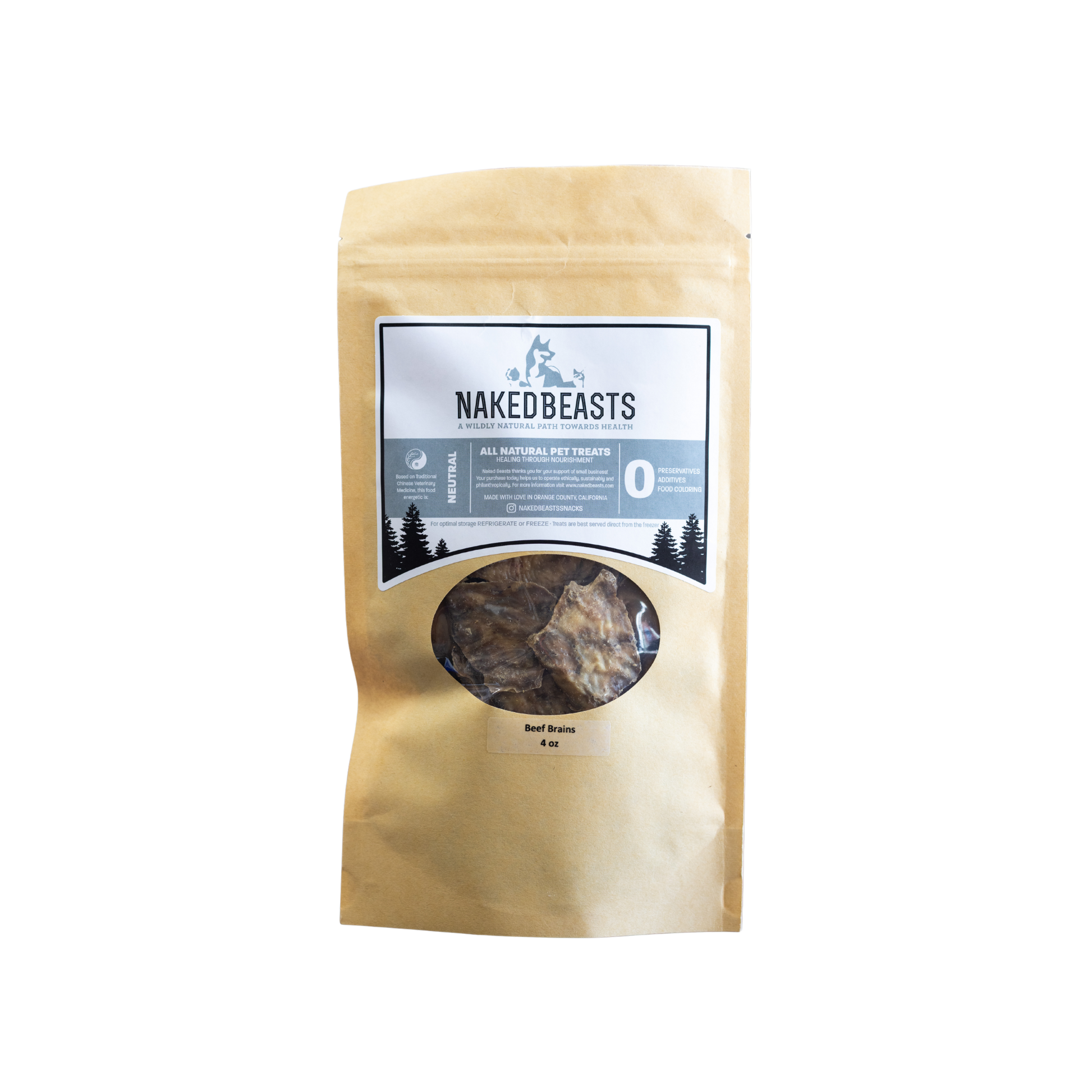 Naked Beasts Dehydrated Beef Brain – Pups & Cubs Premium Pet Food