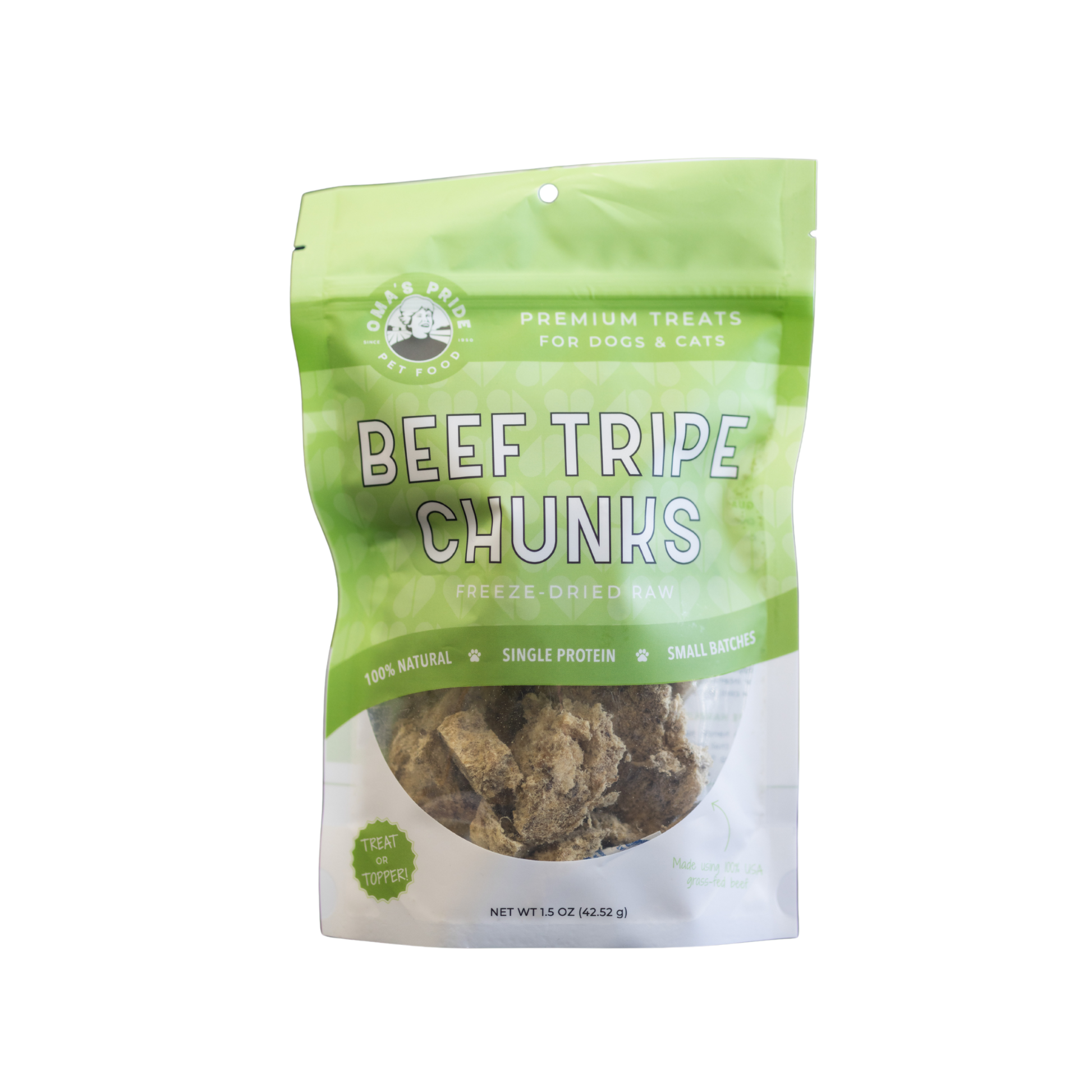 Oma's Pride Freeze-Dried Beef Tripe Chunks – Pups & Cubs Premium Pet Food