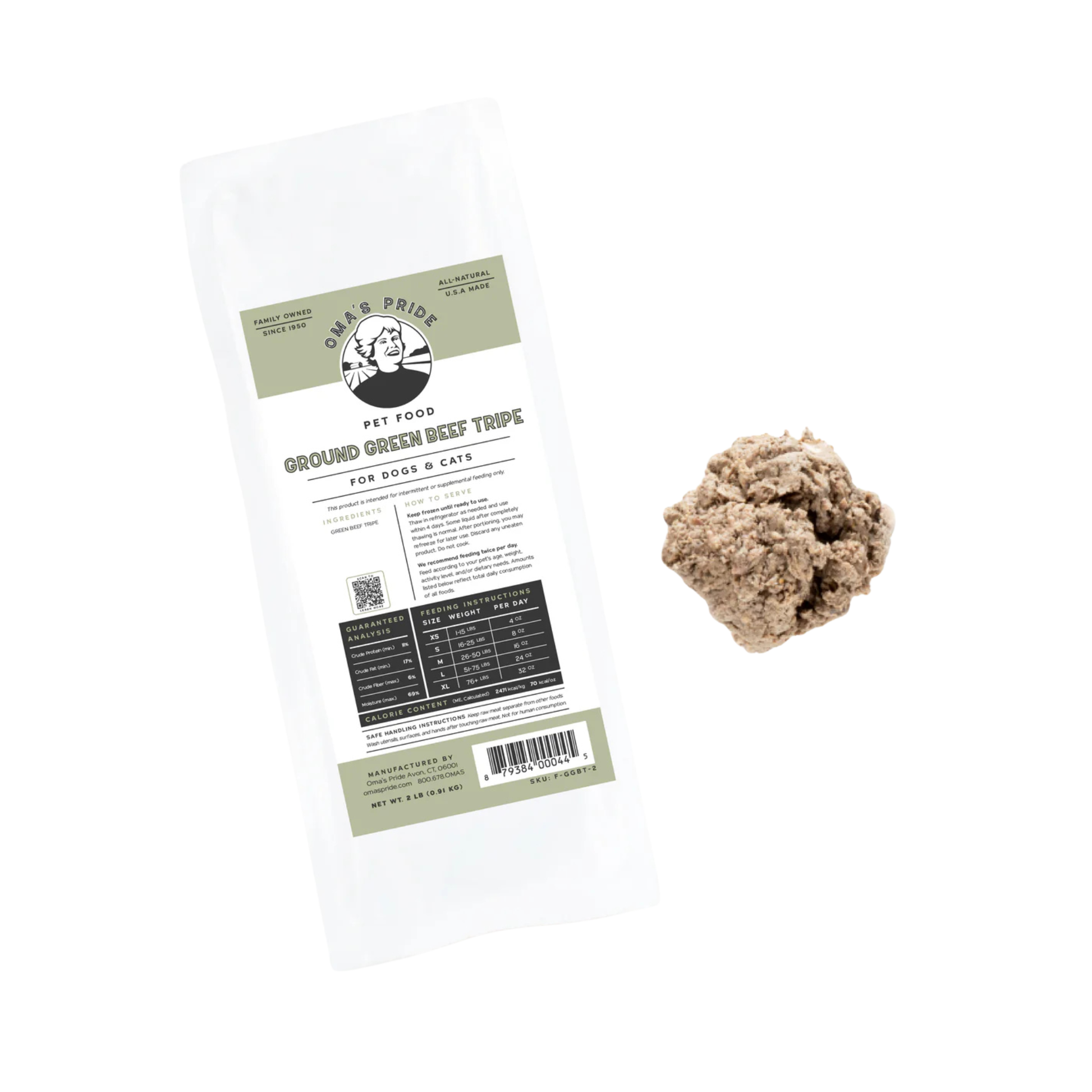 Oma's Pride Raw Ground Green Beef Tripe for Dogs & Cats – Pups & Cubs ...